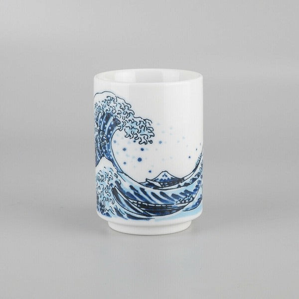 Hokusai Teacup – Great Wave & Red Fuji | Mino Ware Japan – nihon-kara