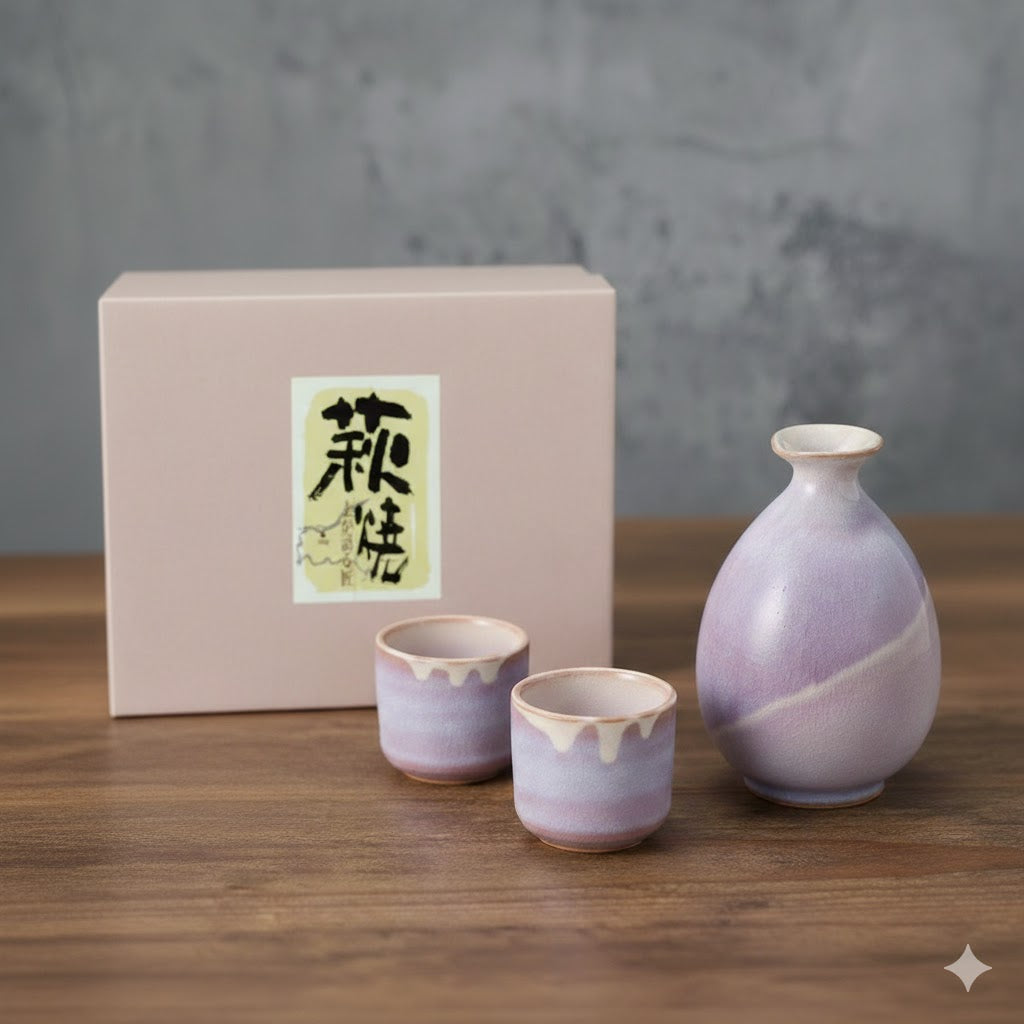 Hagi Purple Sake Set – Japanese Ceramic | nihon-kara